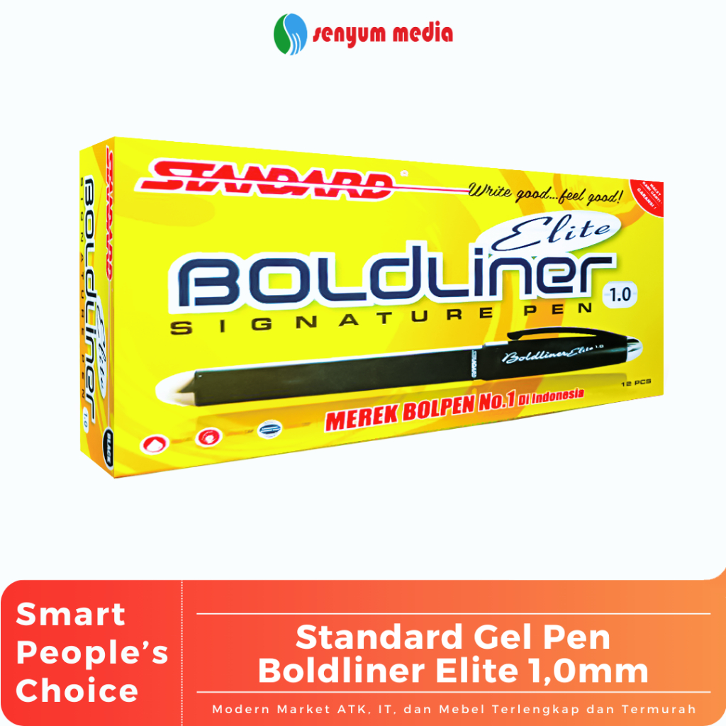 Jual Standard Gel Pen Boldliner Elite 1,0mm (1 Pcs) (S:PCS) | Shopee ...