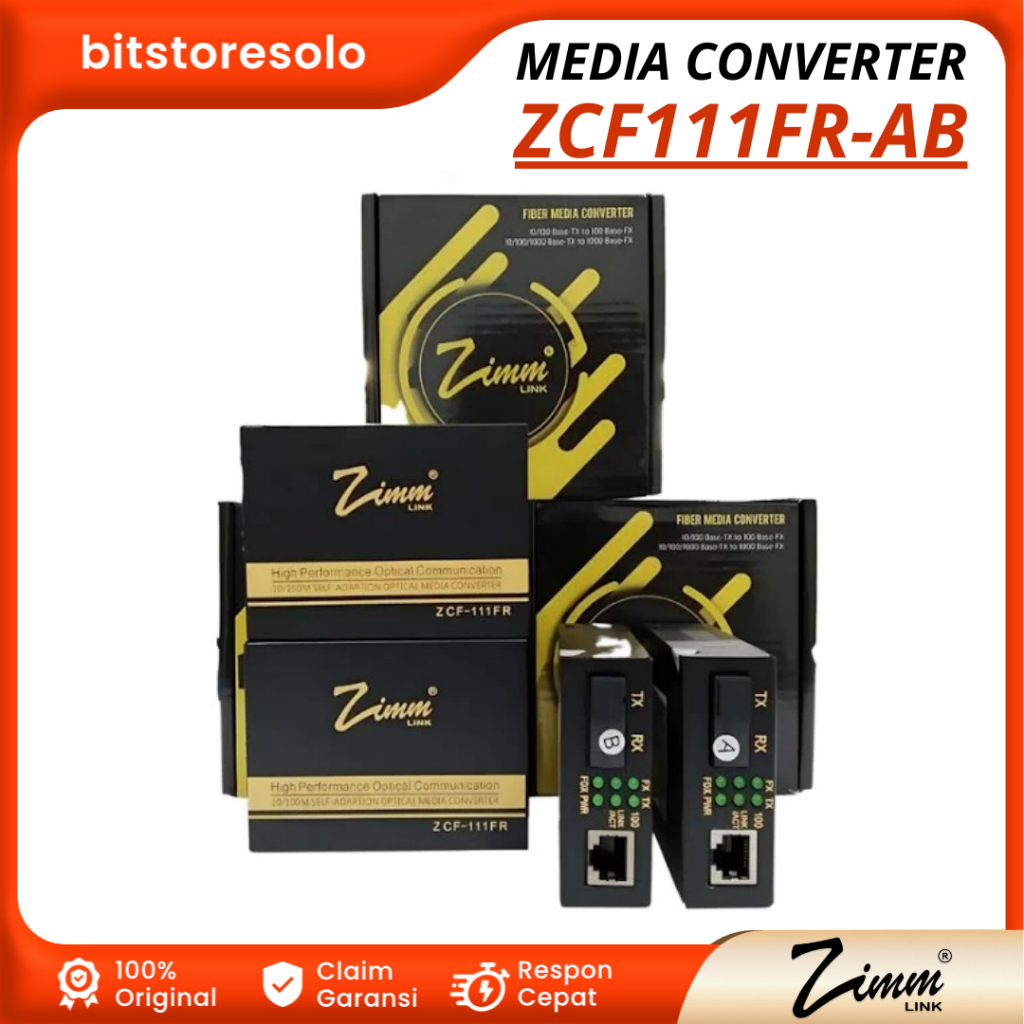 Jual MEDIA CONVERTER FIBER OPTIK FO HTB ZIMMLINK ZCF111FR AB | Shopee Indonesia