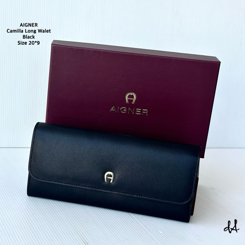 Jual Ready aigner camila Long wallet black original | Shopee Indonesia