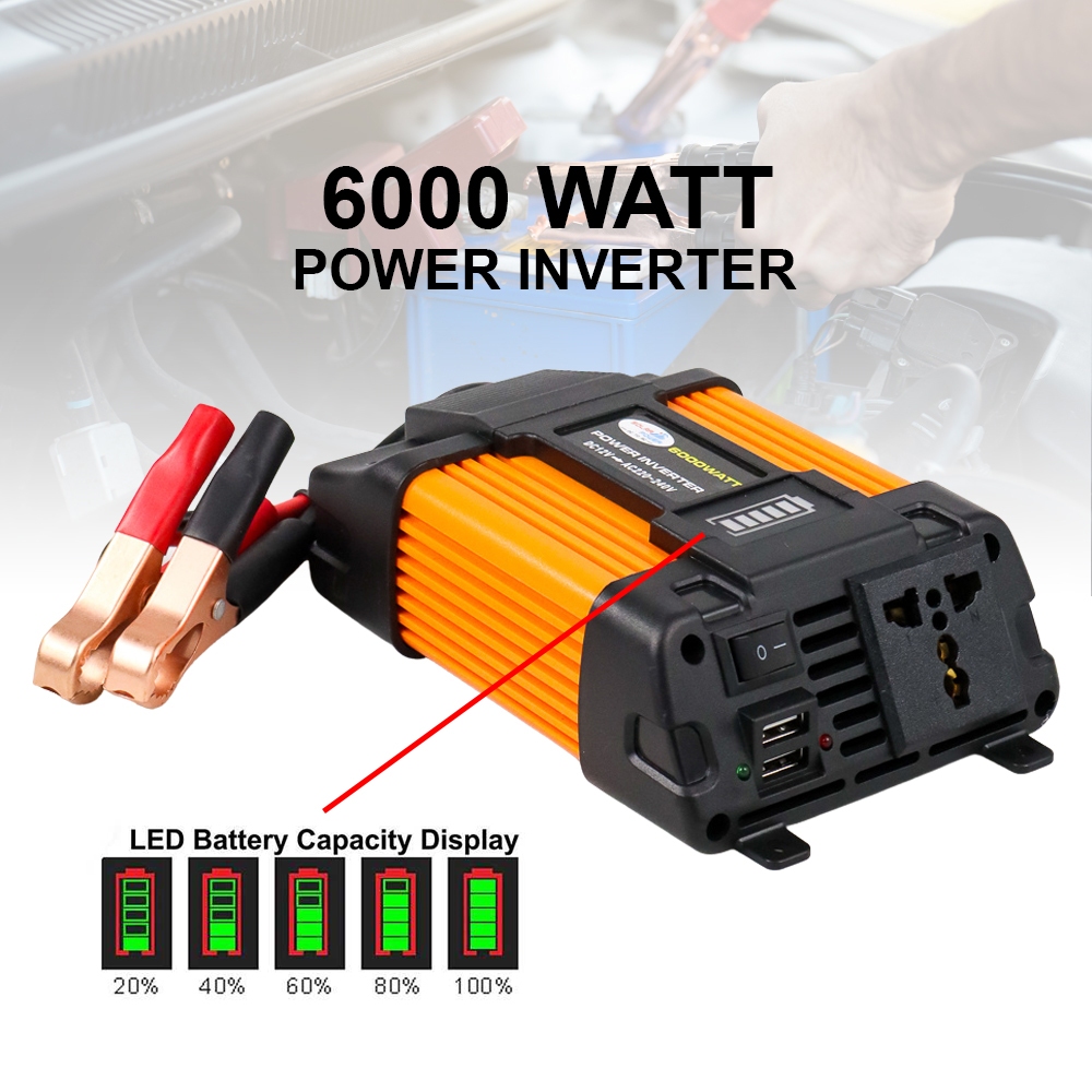 Jual Power Inverter Mobil Transformer DC 12V to AC 220V 6000 W Inverter ...