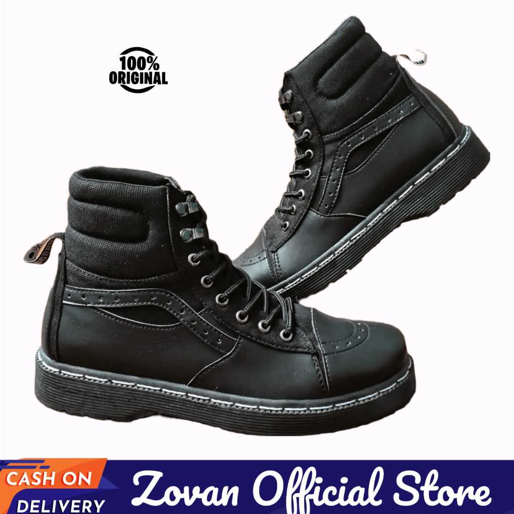 Jual Sepatu Boots Docmart SK8 Hitam Pria PDH PDL Vansboot Fashion Kerja ...