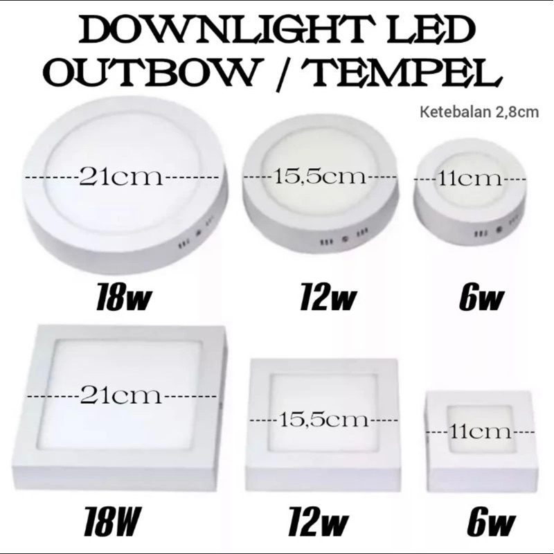 Jual Golden LED PANEL LIGHT LAMPU DOWNLIGHT PANEL LED 6W 12W LAMPU LED ...