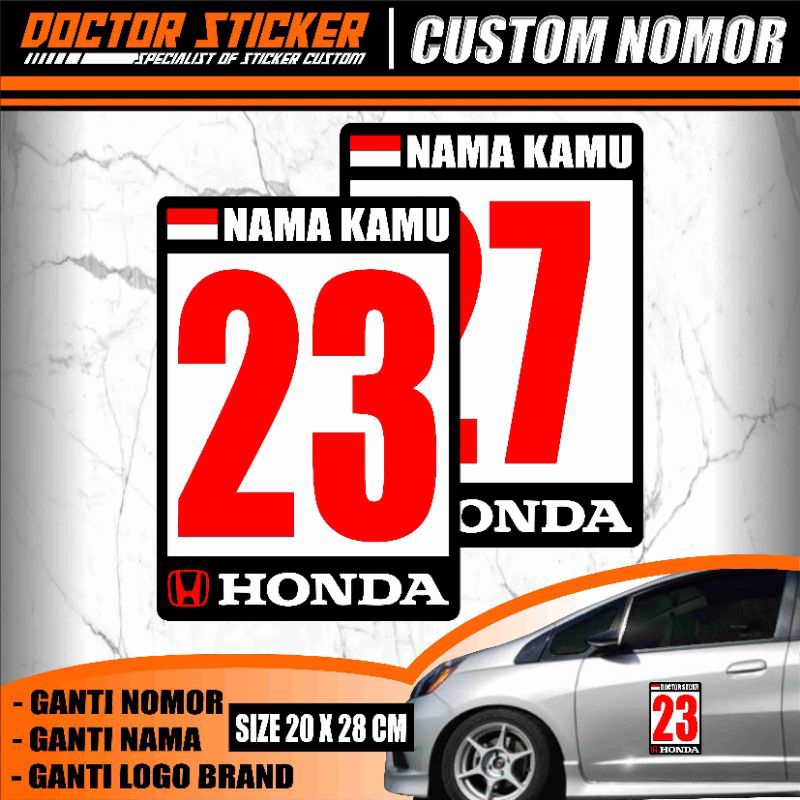 Jual STICKER STIKER CUTTING NOMOR START NOMOR CUSTOM PINTU MOBIL ...
