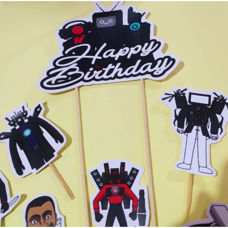 Jual Topper Skibidi Toilet Speaker man TV Man Topper Mixue Cake Topper ...