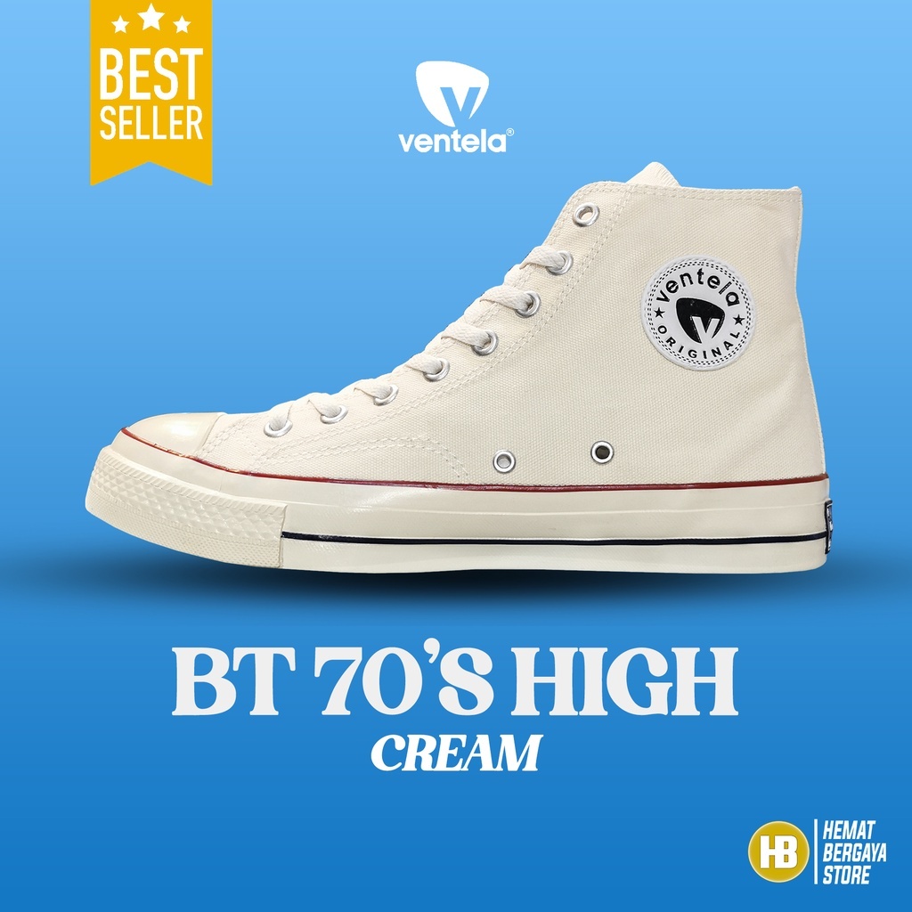 Jual Sepatu Sneakers Ventela BTS Hi Cream [Original 100%] | Shopee ...