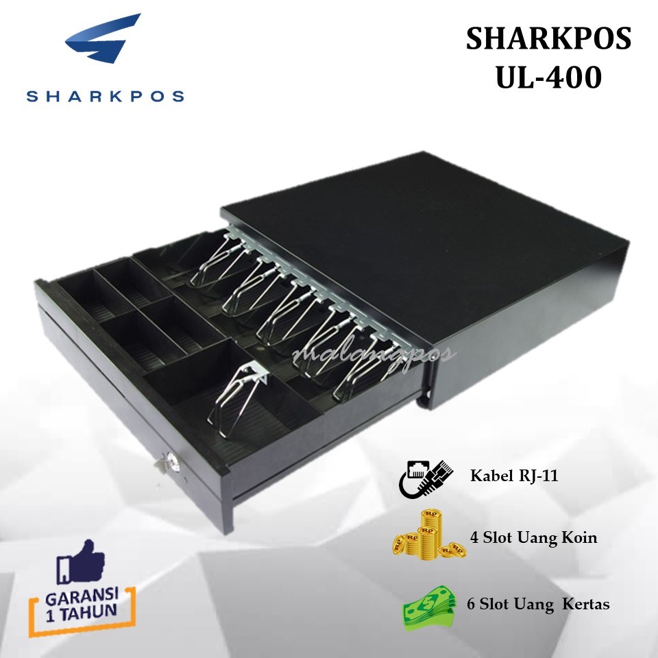 Jual Cash Drawer UL-400/UL400 Laci Uang Metal 6 Bill 4 RJ11 To Printer ...