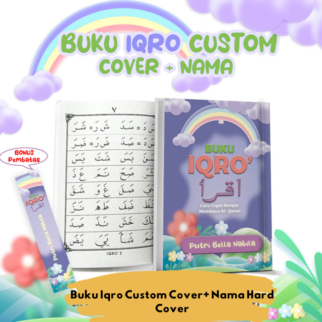 Jual Buku Iqro Custom Cover + Nama Dan Bisa Pakai Foto Untuk Anak ...