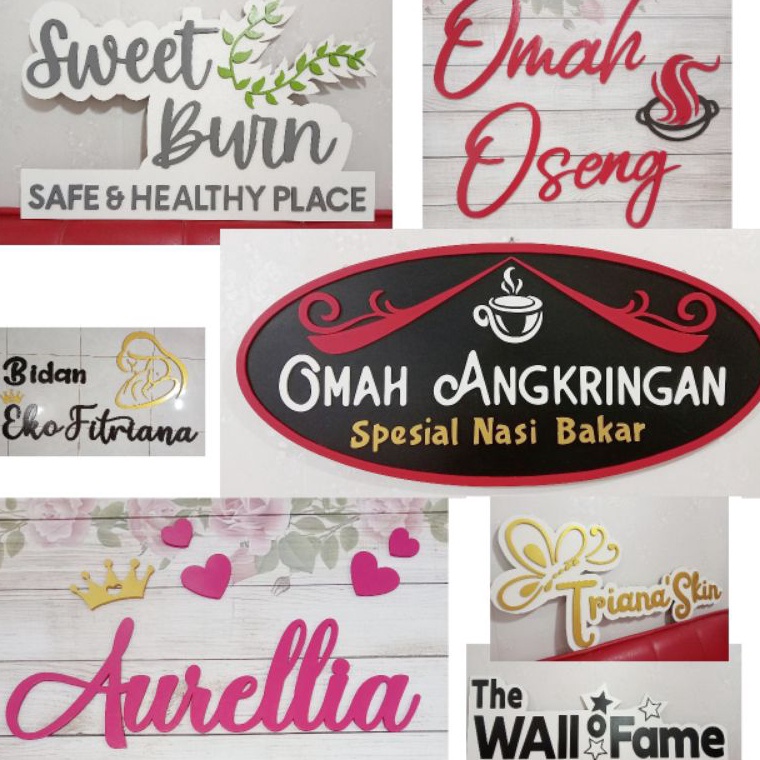 Jual GROSIR MURAH custom huruf kayu timbul tinggi 2cm huruf timbul nama ...