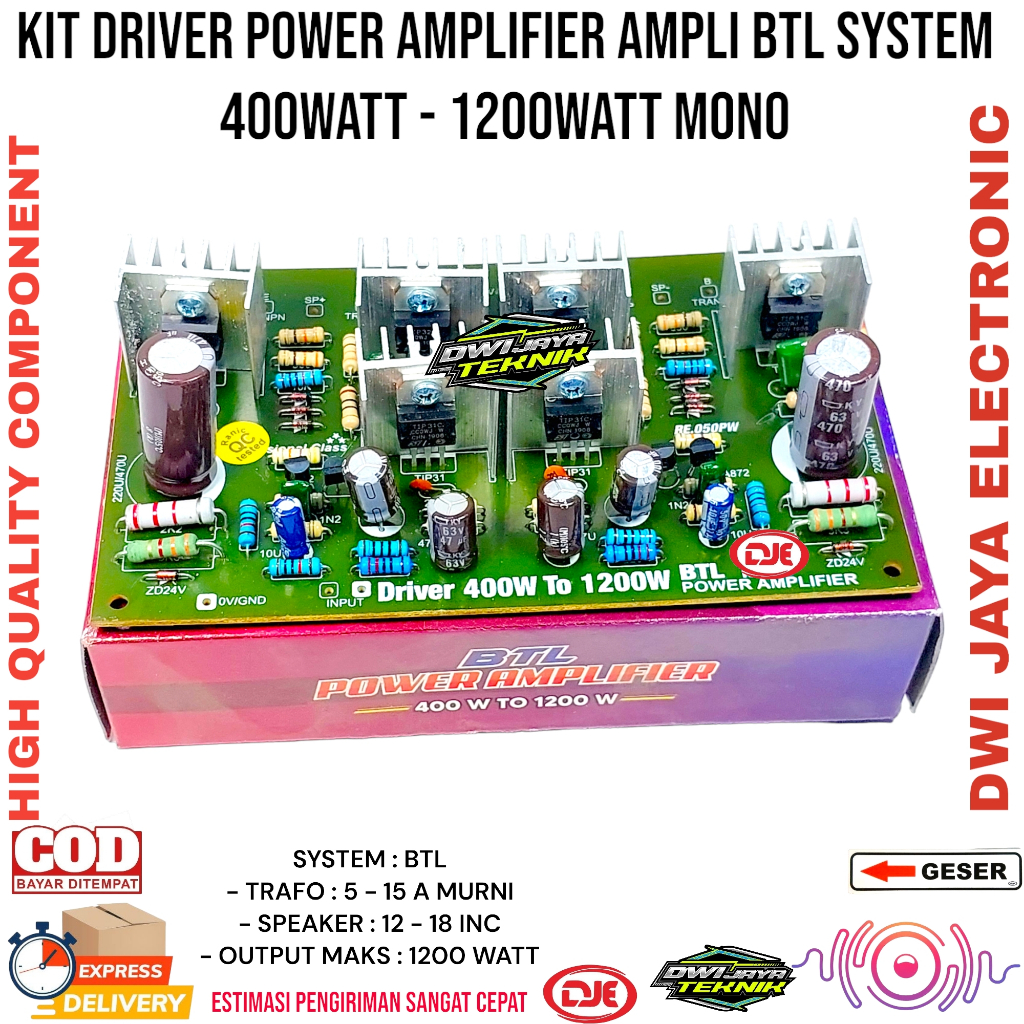 Jual KIT DRIVER POWER AMPLIFIER AMPLI BTL SYSTEM 400 - 1200W MONO RANIC ...