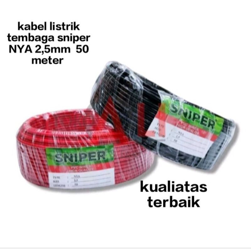 Jual KABEL LISTRIK/ KABEL TEMBAGA SNIPER 2.5MM 50 YARD kabel kawat ...