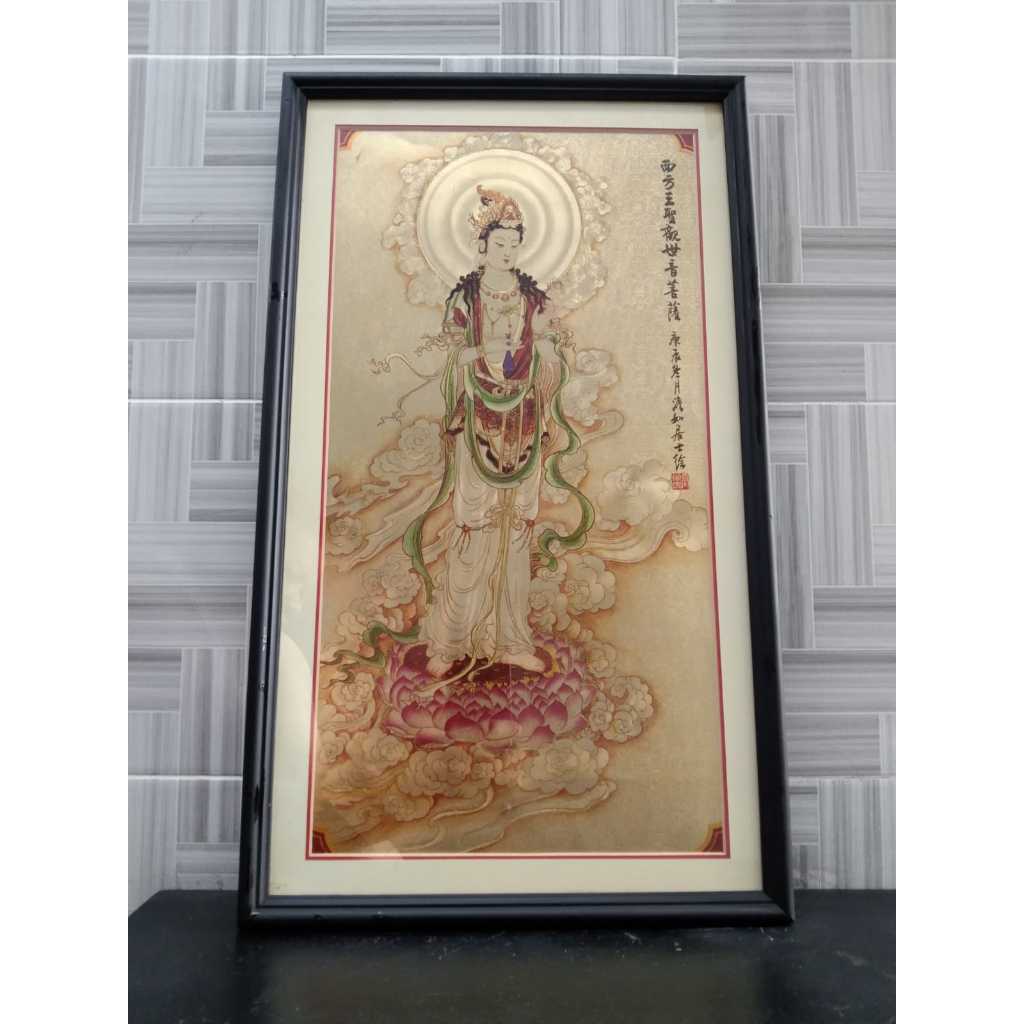 Jual Poster Panjang Dewi Kwan Im Bingkai Kaca Kuno Jadul Antik | Shopee ...