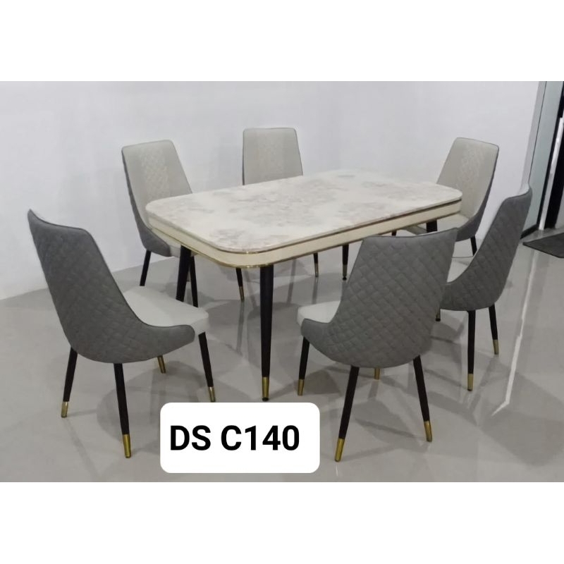 Jual MEJA MAKAN IMPORT SET & 6 KURSi - Kaki Besi - Top Table Marmer ...