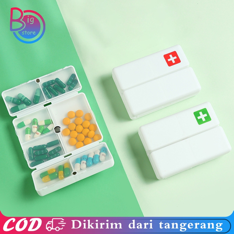 Jual Pill Box Organizer Magnetic Tempat Kotak Obat Portable 7 Sekat ...