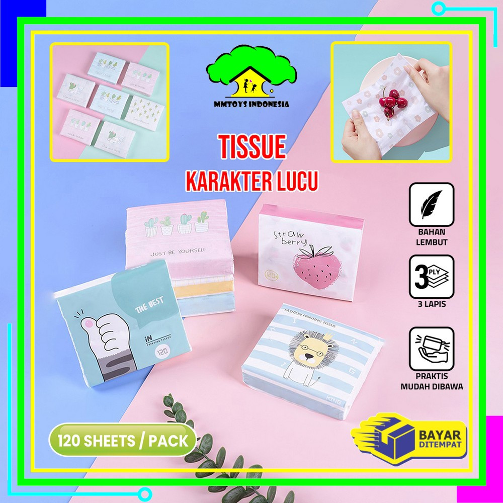 Jual MI-C924 Tissue Karakter Lucu Isi 120 Lembar Sekali Pakai / Tisu ...