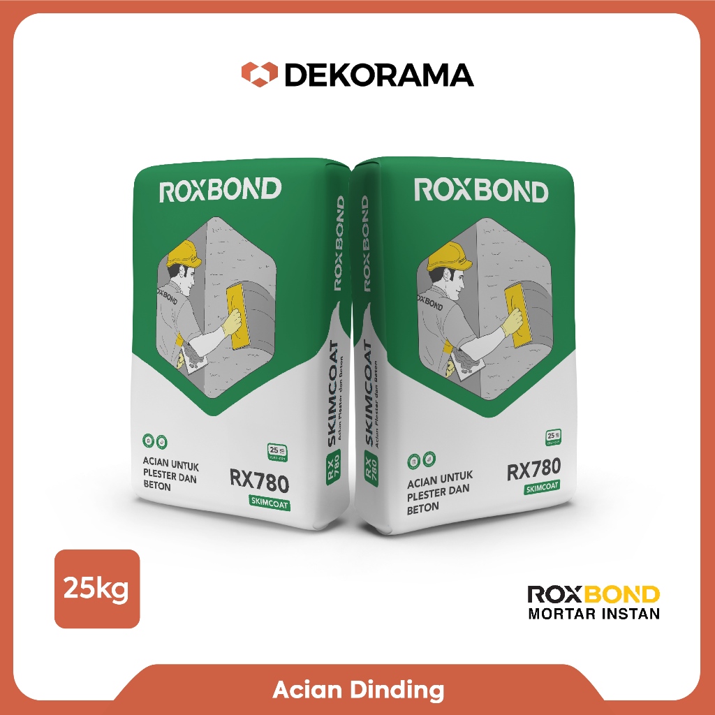 Jual ROXBOND MORTAR RX780 / SKIMCOAT / ACIAN 25kg | Shopee Indonesia