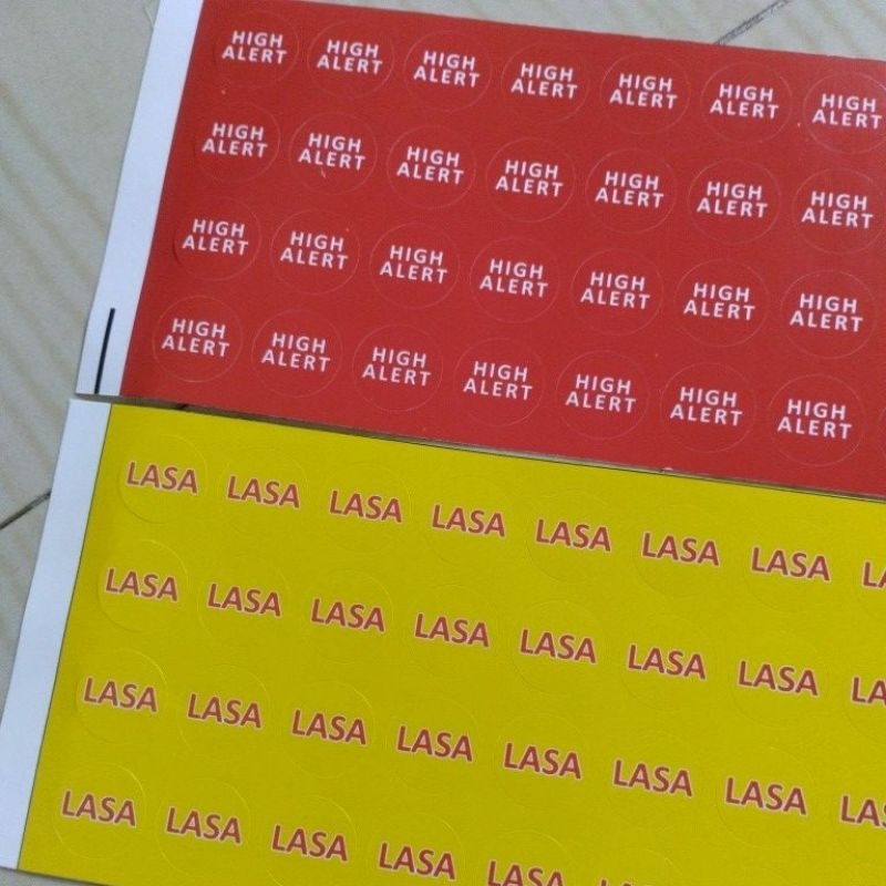 Jual stiker label hight alert dan lasa cutting besar bulat diameter 1,5 ...