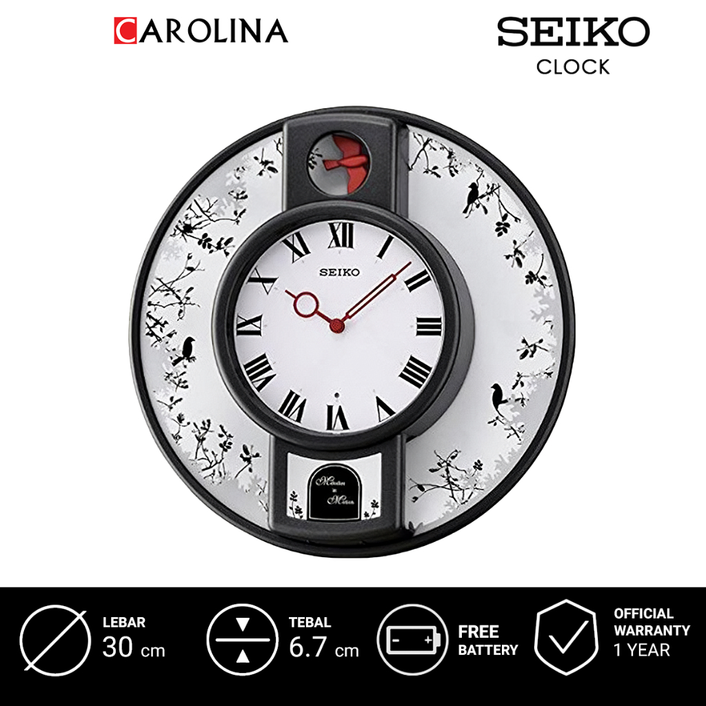 Jual Jam Dinding SEIKO Analog QHM001K Melodies in Motion Wall Clock ...