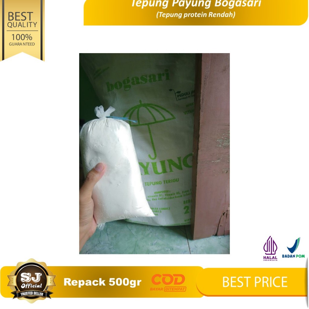 Jual Tepung Terigu PAYUNG Biru BOGASARI 500gr (Tepung Terigu Protein ...