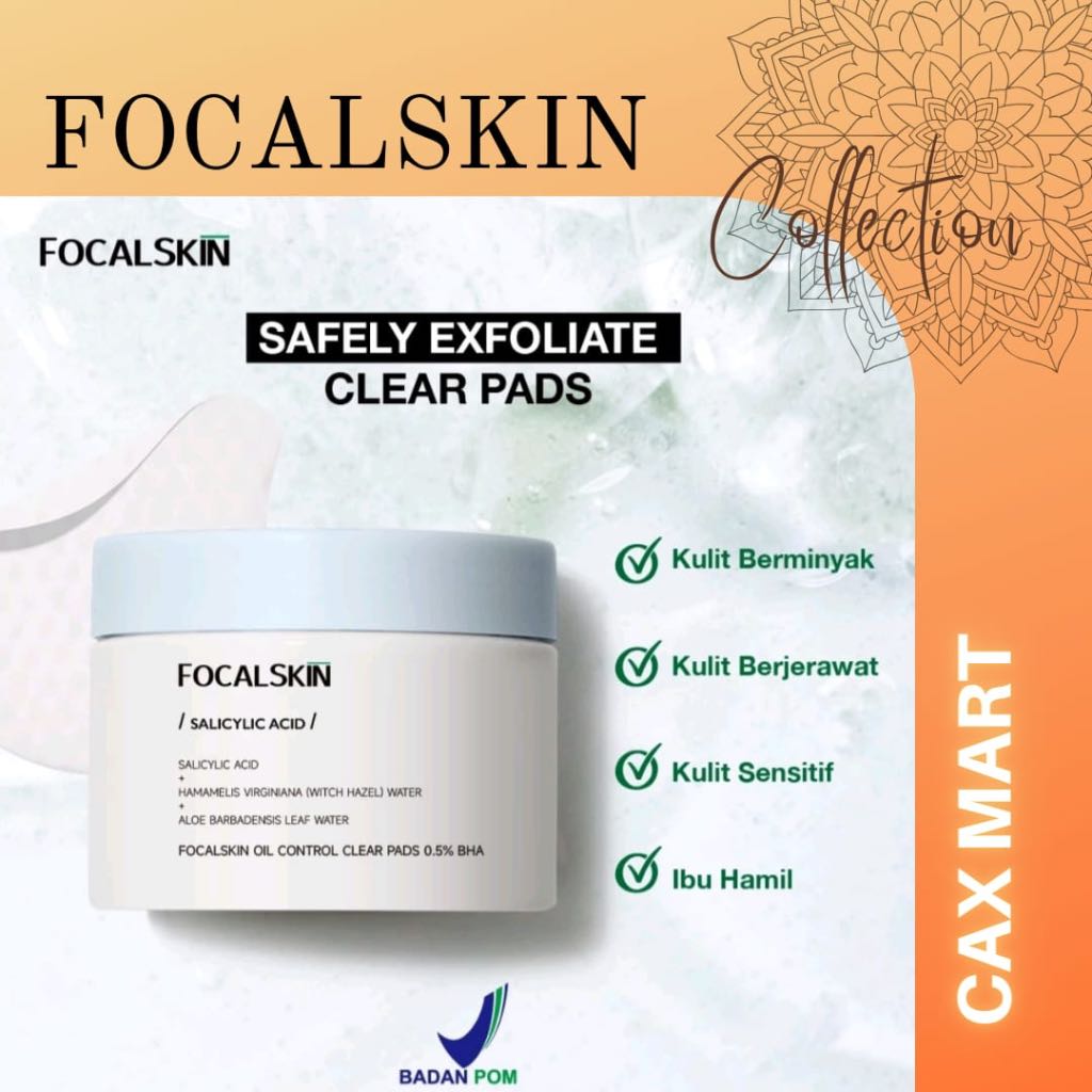 Jual FOCALSKIN Safely Exfoliate Clear Pads Isi 60 pads | Shopee Indonesia