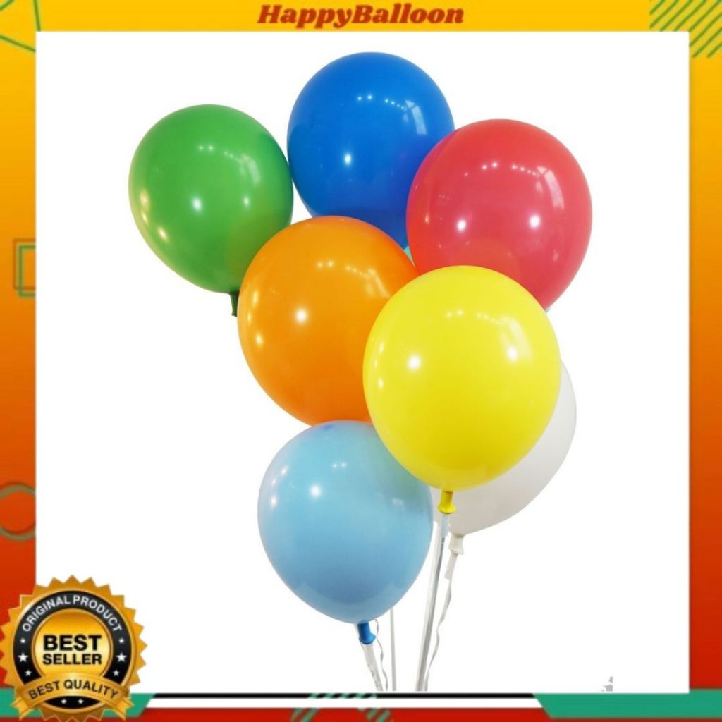 Jual Balon Latex Doff Ukuran 12 inch Bulat / Balon Karet Doff Warna ...