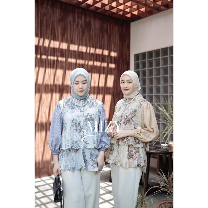 Jual SHAILA BASIC Baju Pesta Kondangan elegan etnik bunga atasan ...