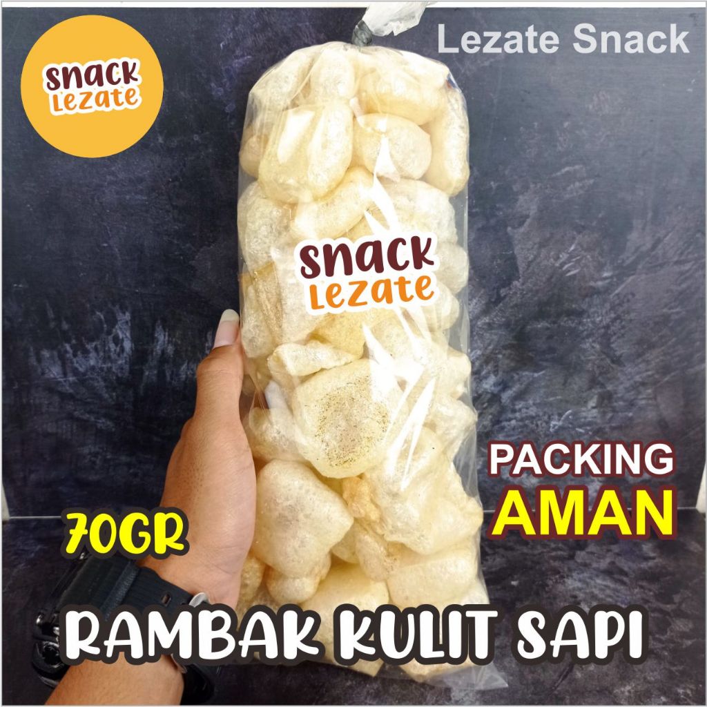Jual Rambak Kulit Sapi Asli 70GR Matang Khas Solo Murah Renyah / Krupuk ...