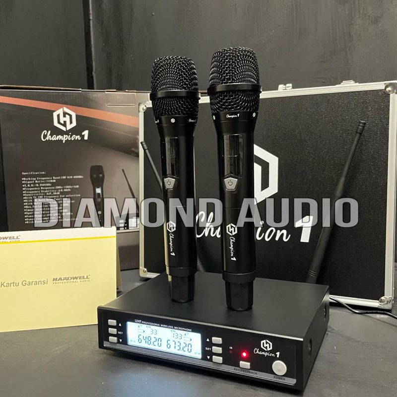 Jual mic wireless hardwell champion 1 original anti fedback | Shopee ...