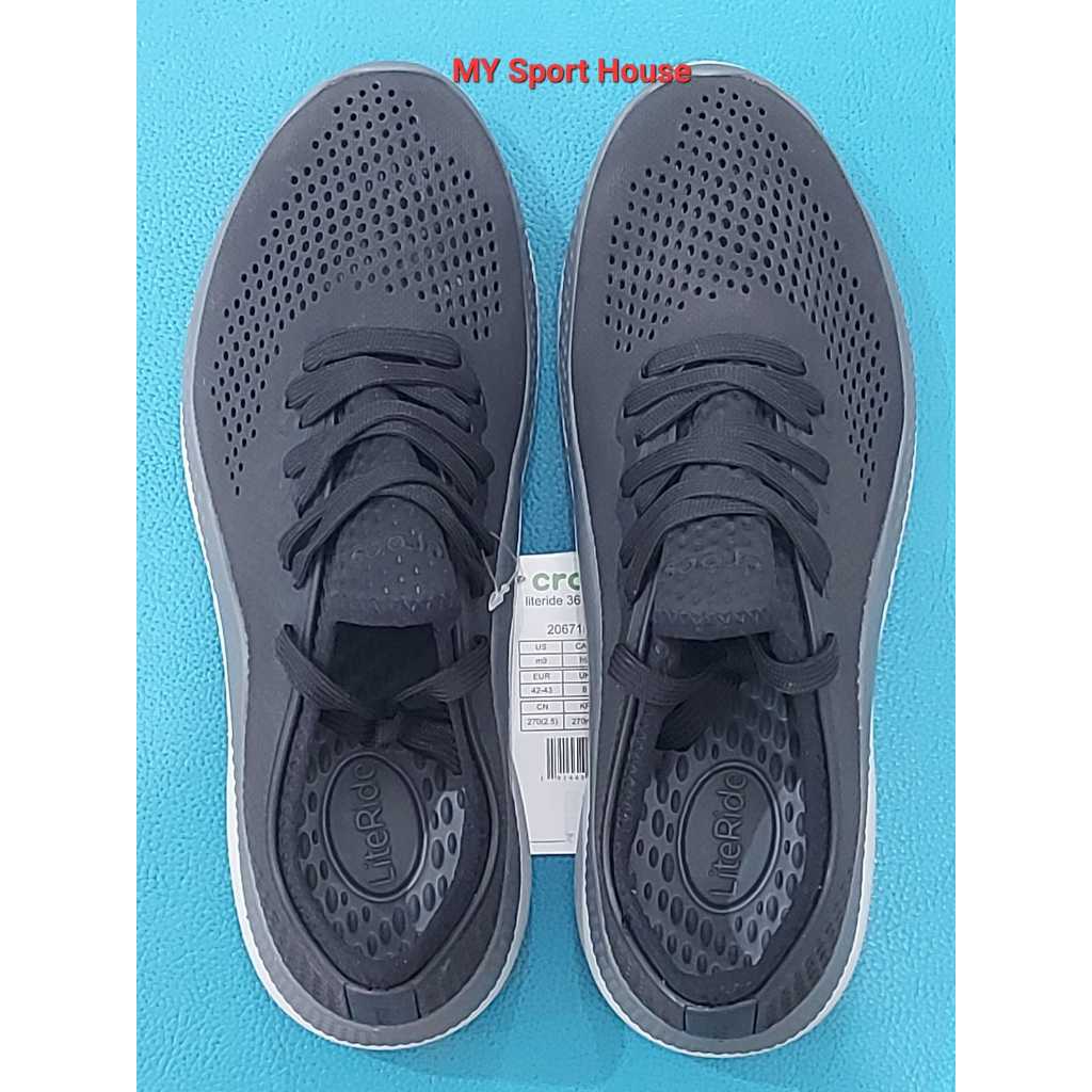 Jual Sepatu Sneaker Pria CROCS Literide 360 Pacer Original - Black+Grey ...