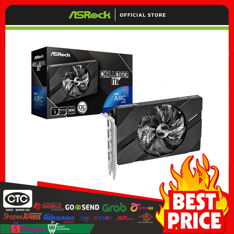 Jual VGA Card ASRock Intel Arc A380 Challenger ITX 6GB OC GDDR6 ...