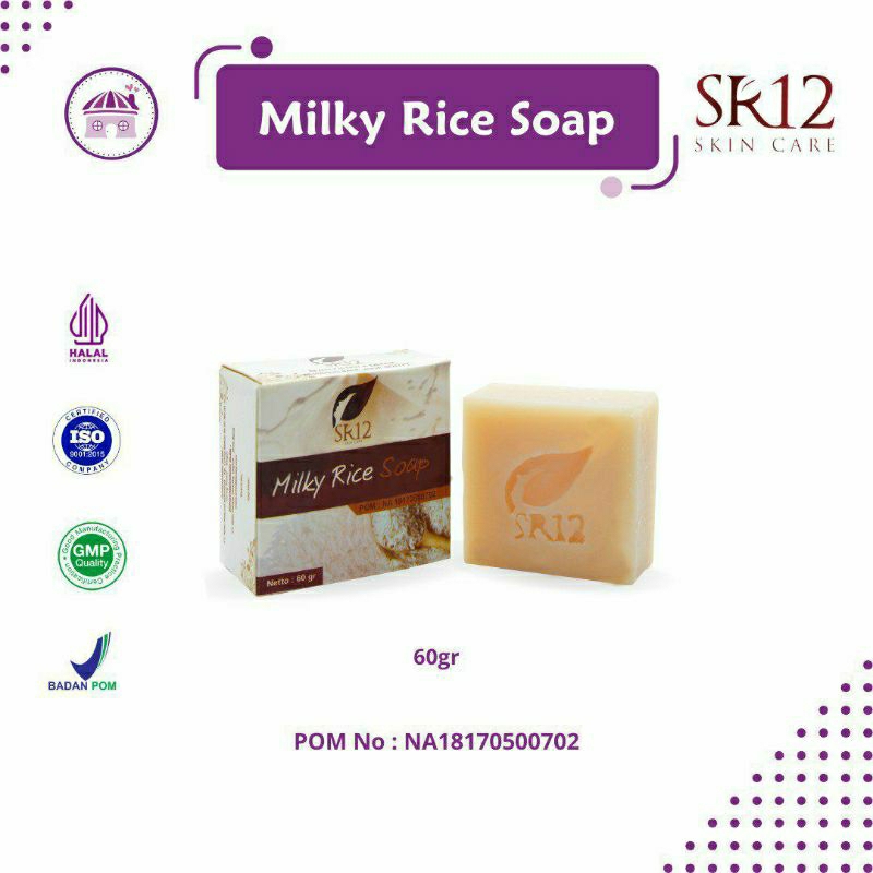 Jual Milky Rice SR12 Soap Sabun Cuci Muka untuk Jenis Kulit Wajah ...