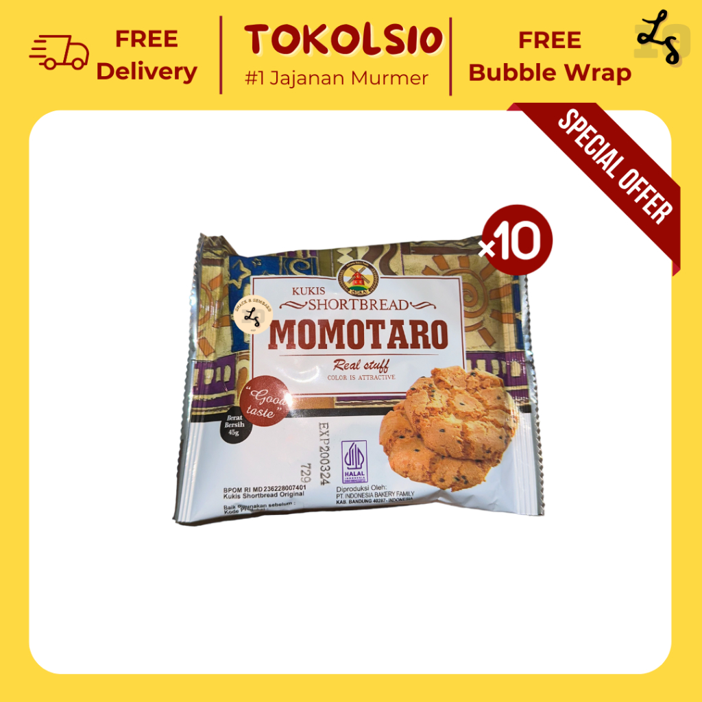 Jual [10 PCS LEBIH HEMAT] MOMOTARO Roti Kering Kukis Rasa Original ...