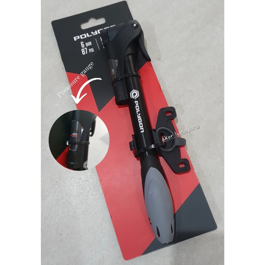 Jual polygon pump mini air maxi AV FV 87 psi alloy tube - pompa sepeda ...