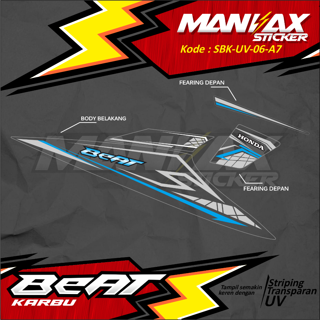Jual Striping UV Transparan Beat Karbu 2008 Sampai 22011 Custom Desain ...