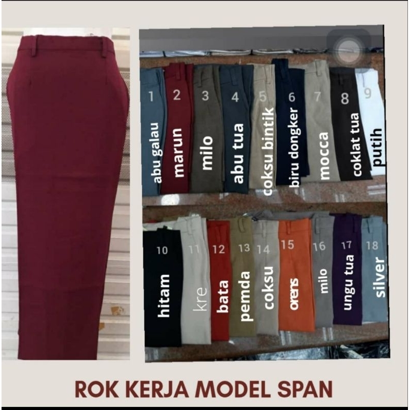 Jual Rok Kerja span S-6L / ROK SPAN WANITA JUMBO/ ROK KERJA KANTOR ...