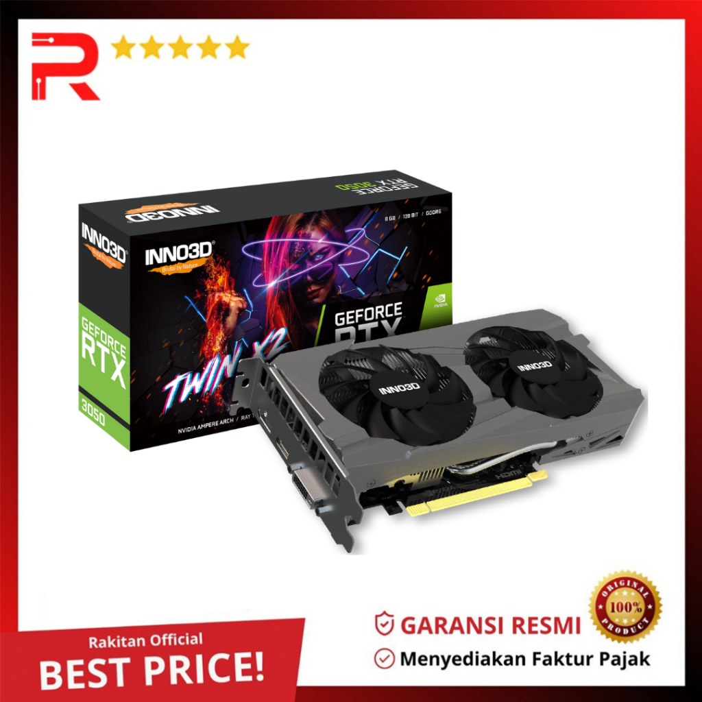 Jual VGA Inno3D GeForce RTX 3050 TWIN X2 OC 8GB GDDR6 Inno 3D RTX 3050 ...