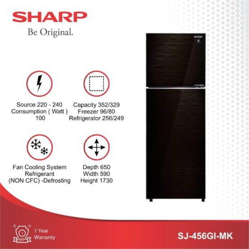 Jual KULKAS SHARP SJ-456GI-MK J-TECH INVERTER SJ456GI MK KULKAS 2 PINTU ...