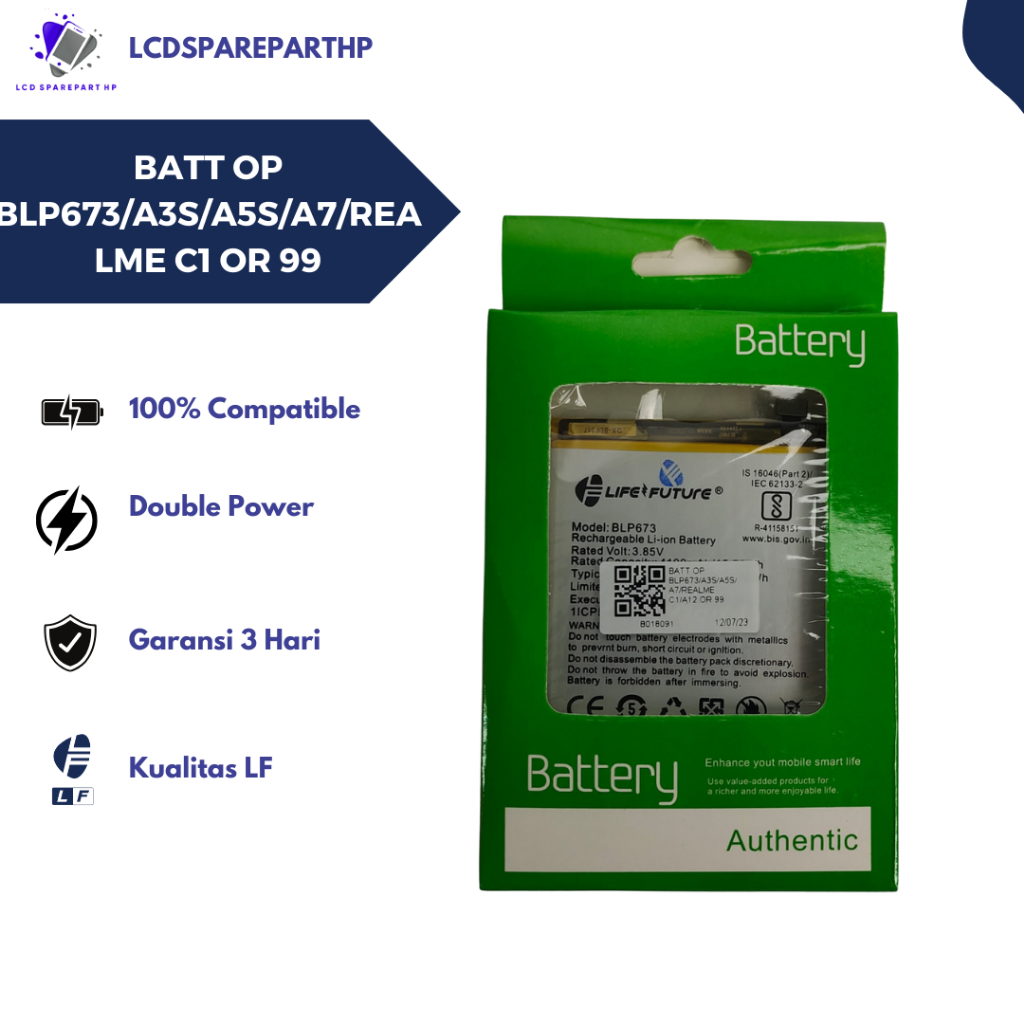Jual Oppo Baterai Original 99% BLP673 - A3S / A5S / A7 / A12 / REAL C1 ...