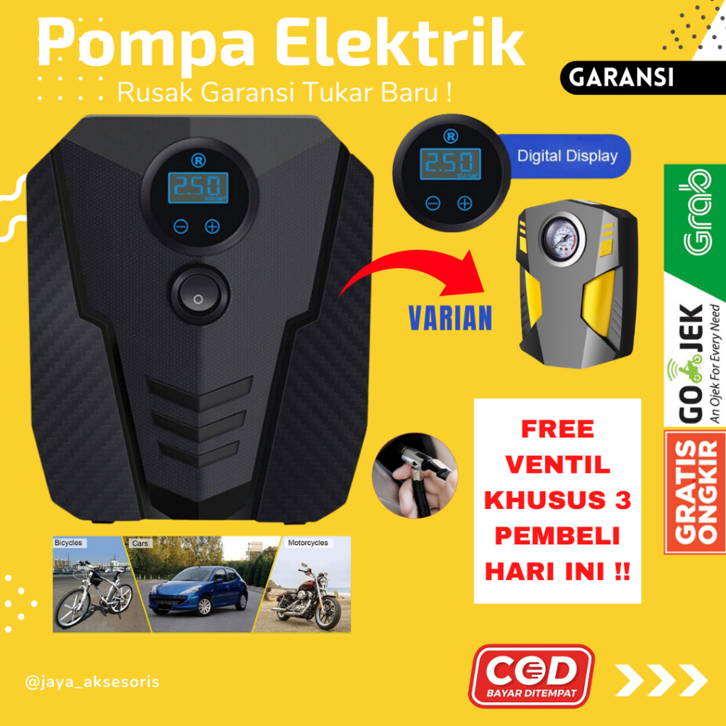 Jual Pompa Angin Ban Motor Mobil Elektrik Portable Kompa Ban Motor ...