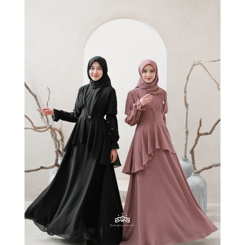 Jual Denaf.outfit | Adelia Dress Kazami Store Official - Gamis ceruty ...