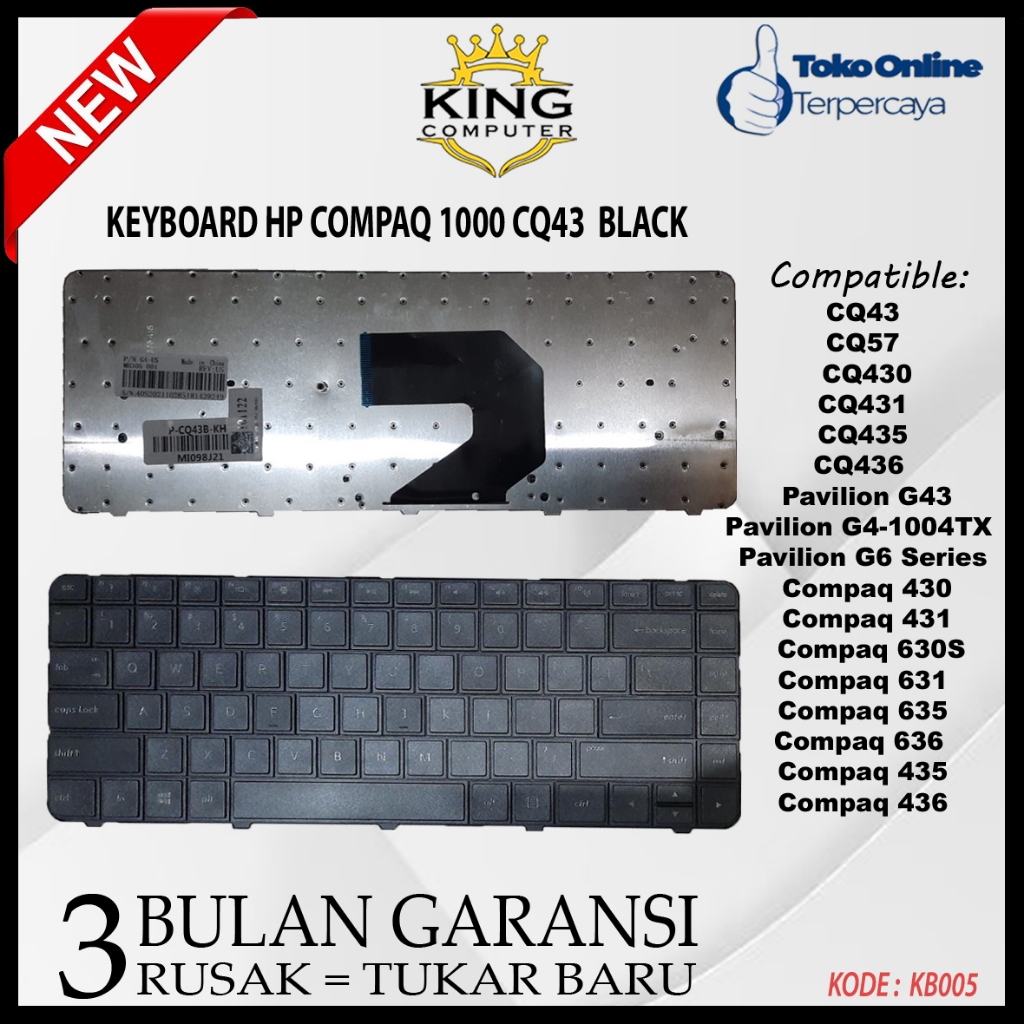 Jual KEYBOARD HP COMPAQ PRESARIO CQ43 CQ45 CQ57 CQ430 CQ435 CQ436 CQ431 ...