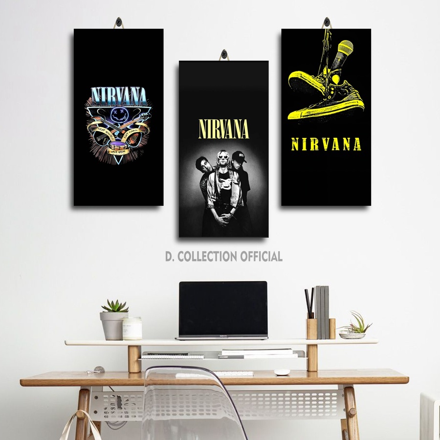 Jual Dekorasi Ruangan Aesthetic Personil Band Nirvana 15X30 | Poster ...