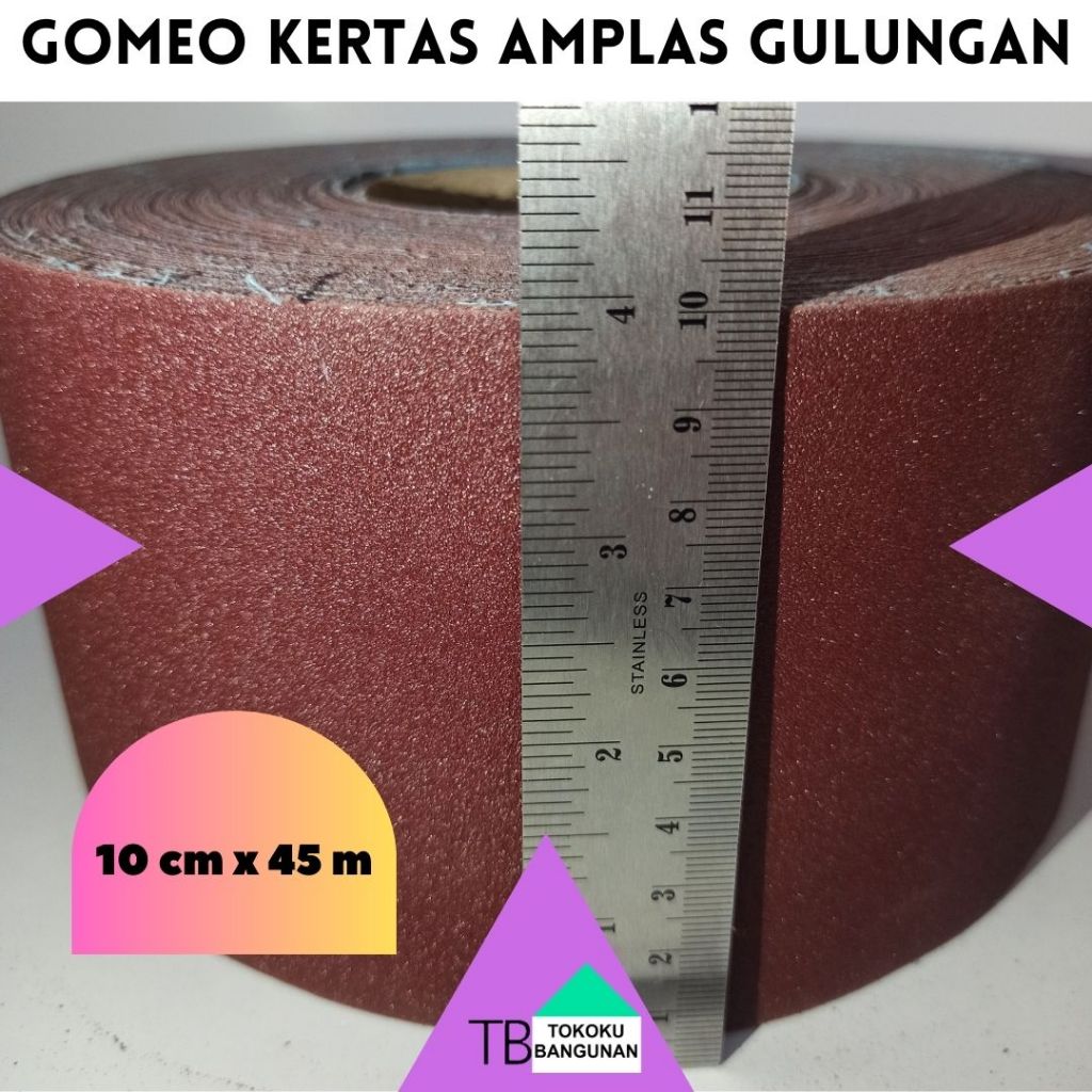 Jual Gomeo kertas amplas gulungan 45m abrasive roll #60 - #400 gosok ...