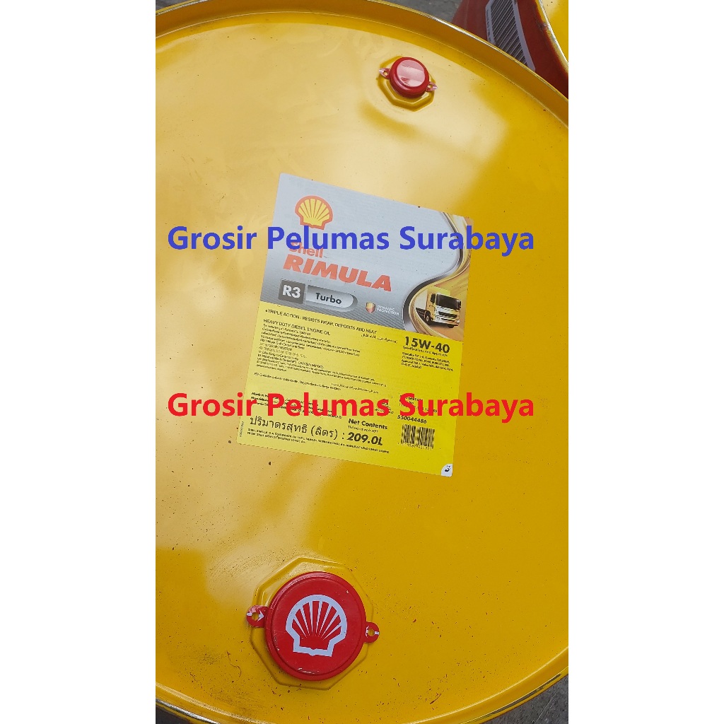 Jual DRUM Oli mesin Diesel sae 15w/40 Api CH-4 Shell Rimula R3 Turbo ...