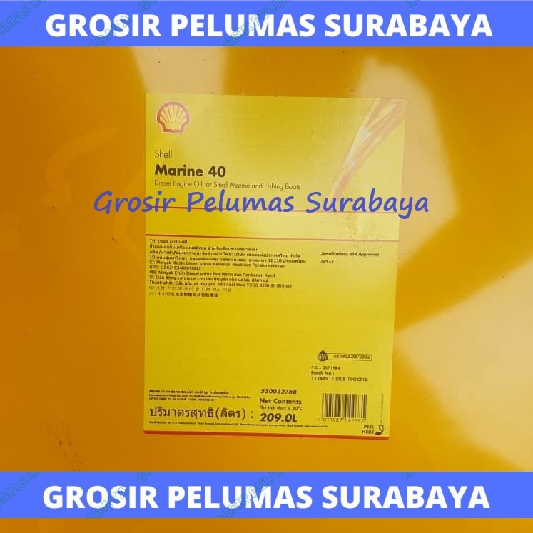 Jual ORIGINAL Oli mesin Kapal SHELL Marine 40 diesel engine oil DRUM ...