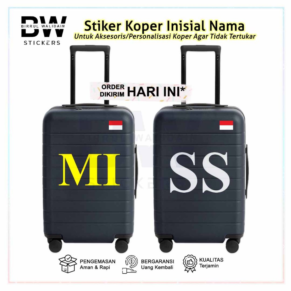 Jual Custom Sticker Inisial Nama Untuk Koper Umrah Haji Traveling Etc ...