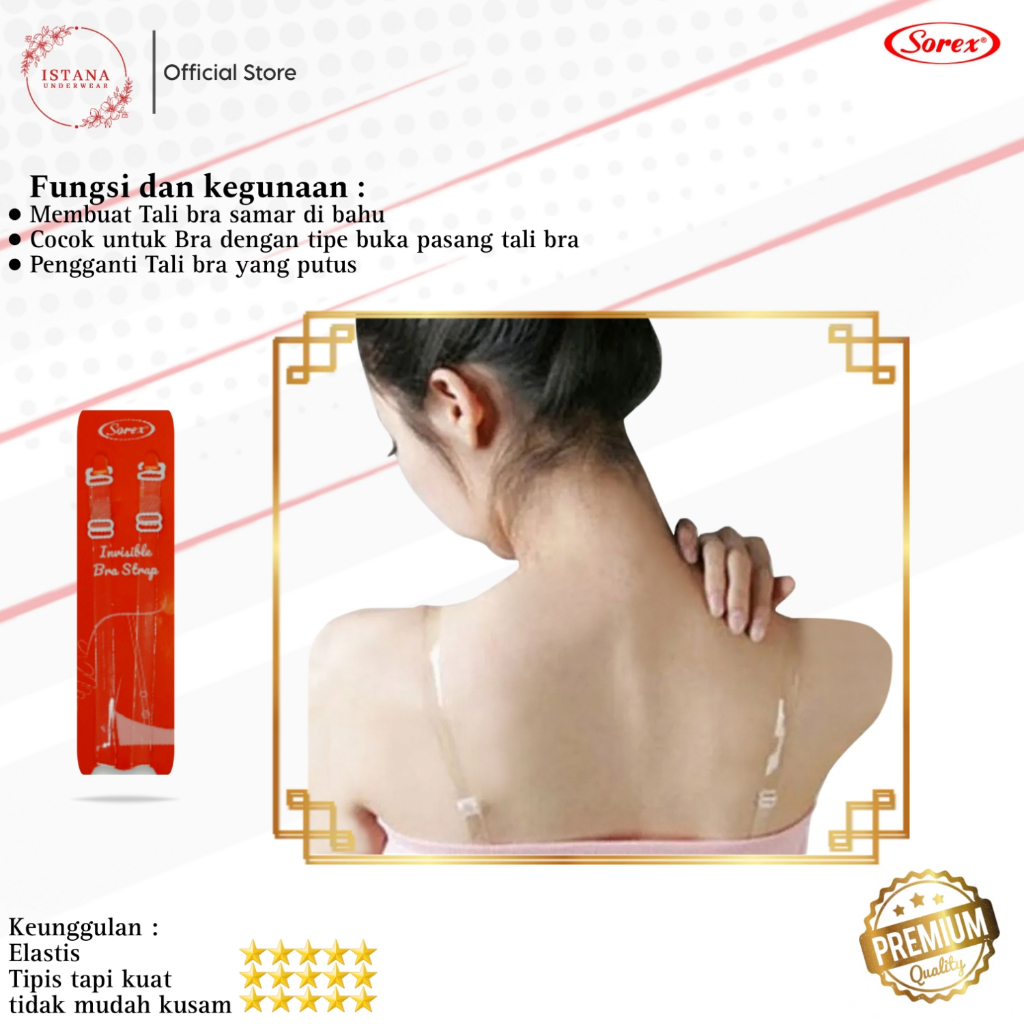 Jual Tali Bra Bening Sorex Transparan Adjustable - Tali Bra Cadangan ...