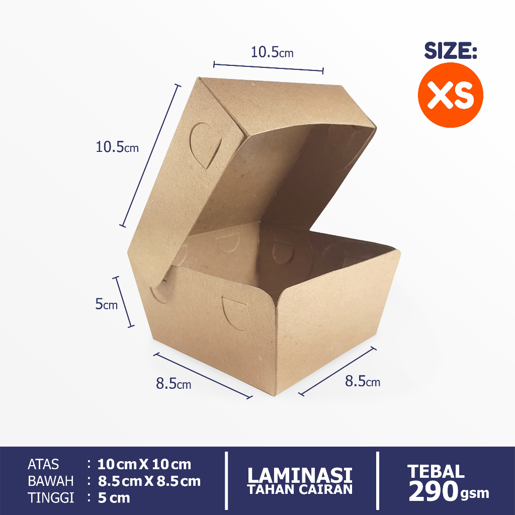 Jual [Isi 1000] Box Makanan Kertas Kraft Coklat Model Paper Lunch Box ...