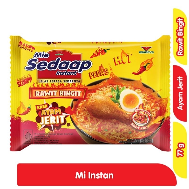 Jual Mie Sedaap Mie Instan Rawit Bingit Rasa Ayam Jerit Kemasan isi 77 ...