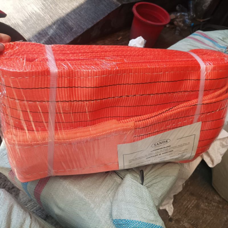 Jual Webbing sling 10 tonx 6 meter SANDS Webbing sling belt polyster ...