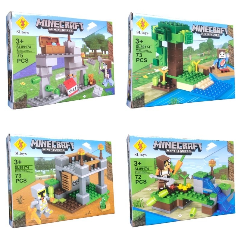 Jual Mainan Anak Minecraft Minifigure Block Brick DIY Bongkar Pasang ...